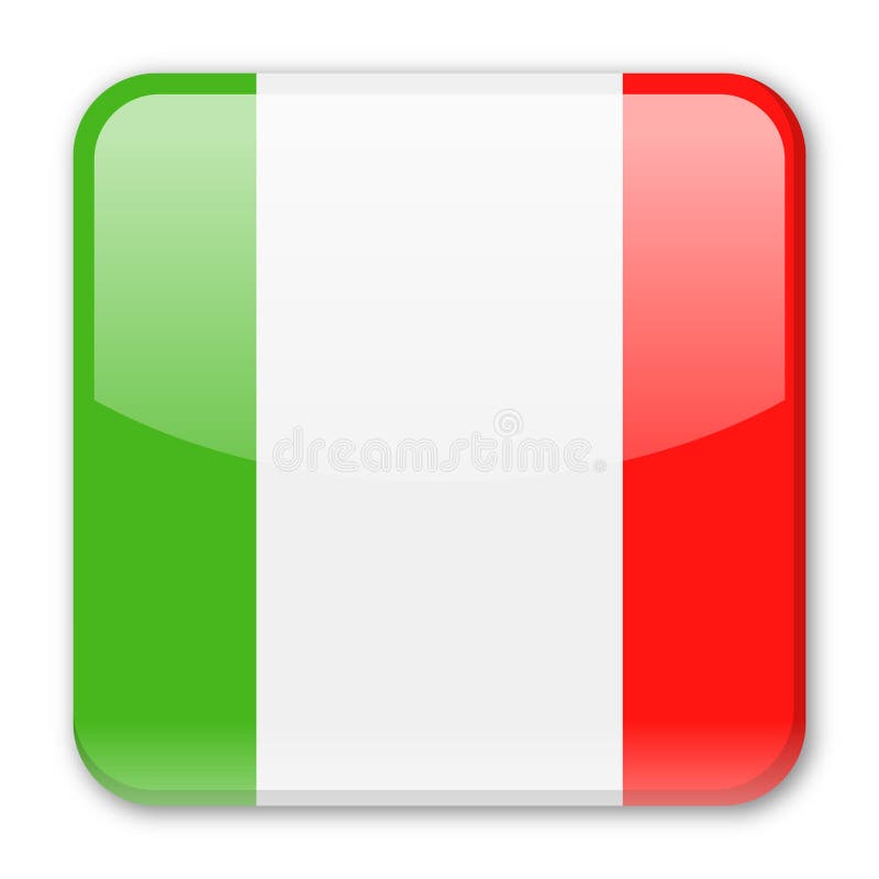 Italy Flag Vector Square Icon Stock Illustration - Illustration of ...