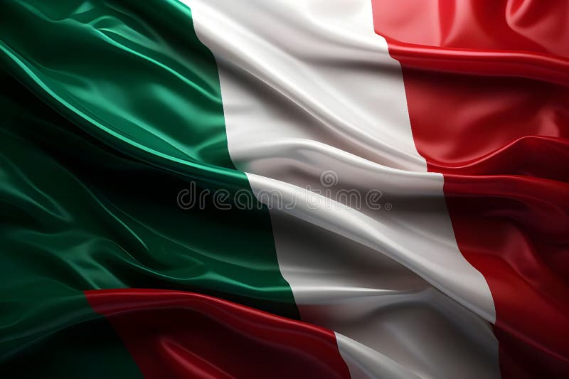 Italy Flag Waving in the Cloudy Sky - Ai Generated Stock Illustration ...