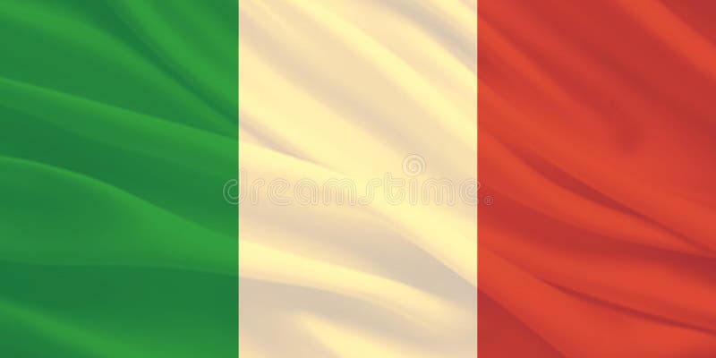 Italy Flag Waving in the Wind Stock Illustration - Illustration of ...