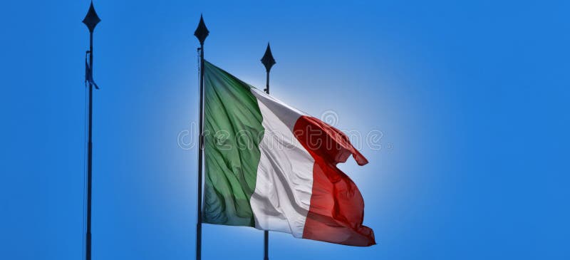 Italy Flag Waving on the Wind Stock Image - Image of isolated, italy ...