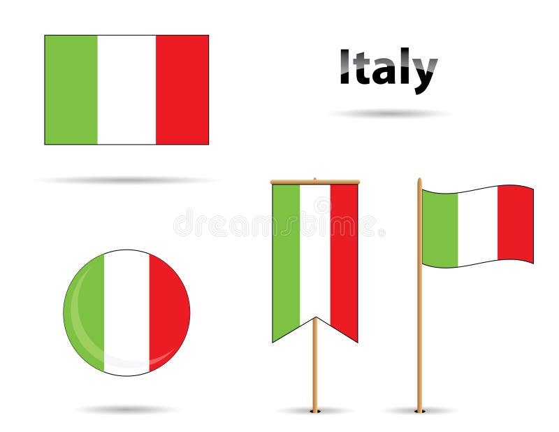 Italy Text with Italian Flag Stock Illustration - Illustration of ...