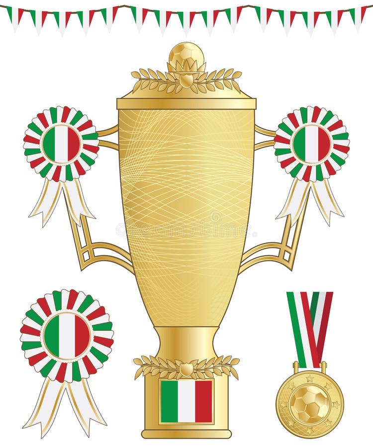 Italy football trophy stock vector. Illustration of patriotic - 24733155