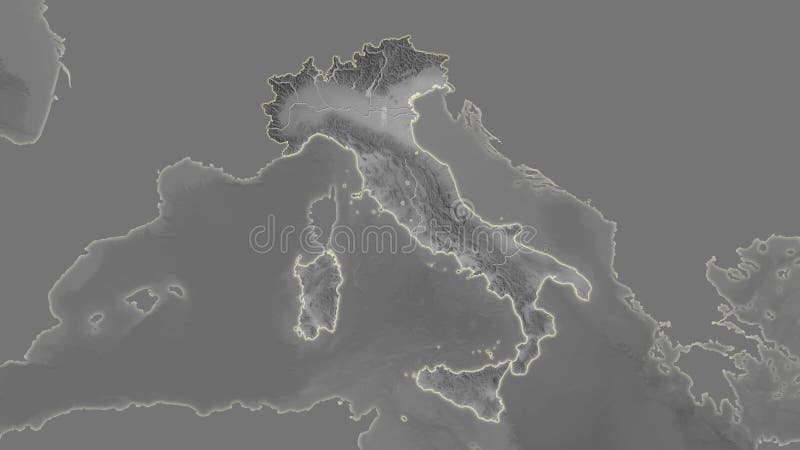 Italy - grayscale. Overlay stock illustration. Illustration of border ...