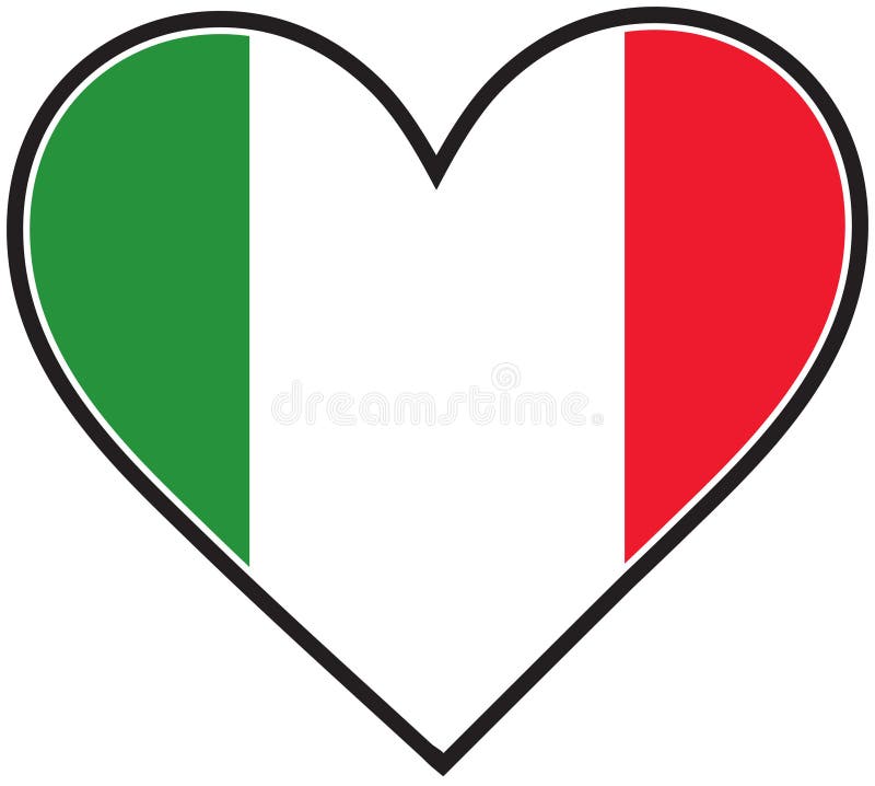 Italy Heart Flag stock vector. Illustration of italian - 8240294