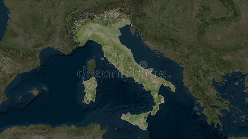 Italy Highlighted. High-res Satellite Stock Illustration - Illustration ...