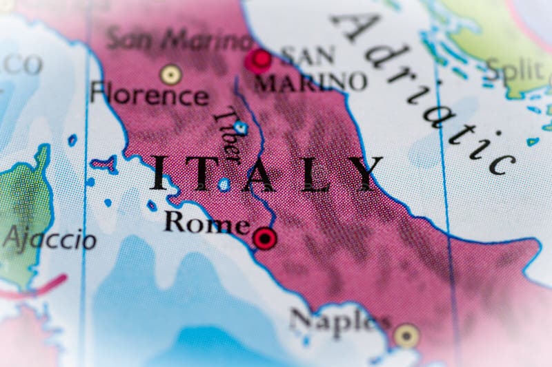Italy Highlighted on a World Map Stock Photo - Image of cities, global ...