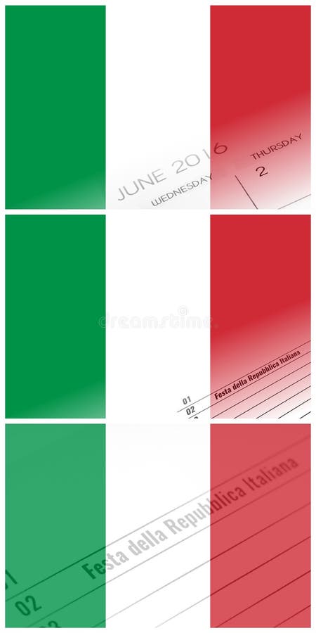 Italy Independence Day Calendar and Flag Stock Illustration ...