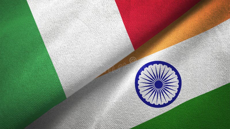 Italy and India Two Flags Textile Cloth, Fabric Texture Stock ...