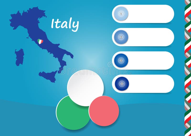 Italy Infographics Template Vector on the Blue Background Stock Vector ...