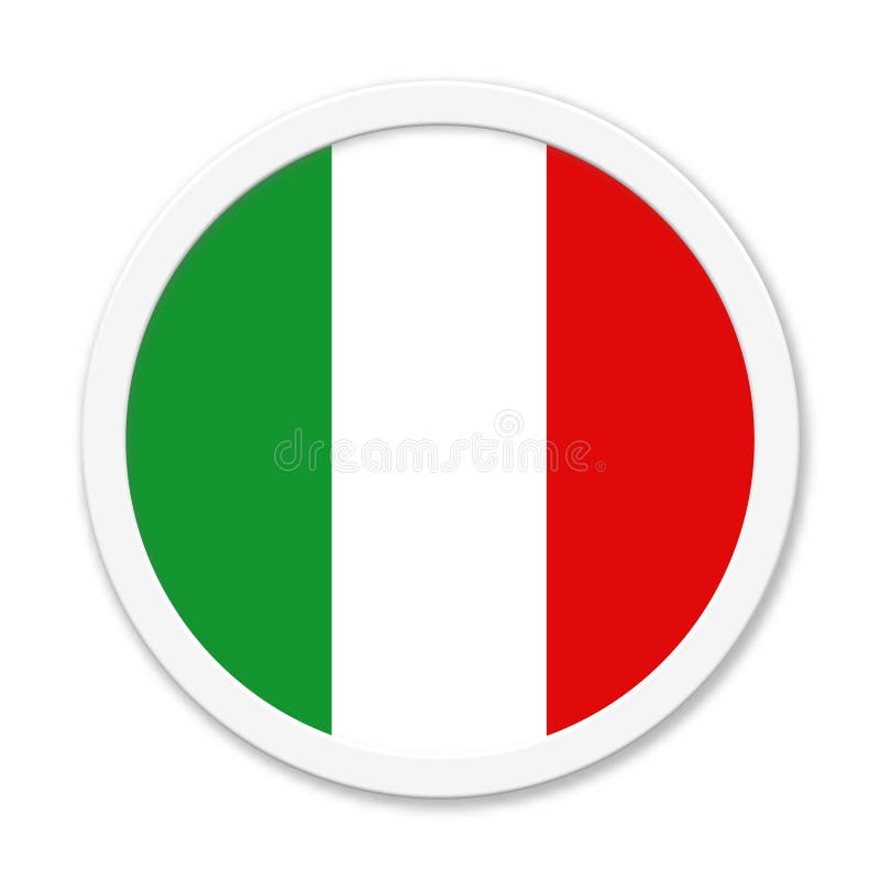 Italy or Italian - Round Button Icon with White Frame Stock ...