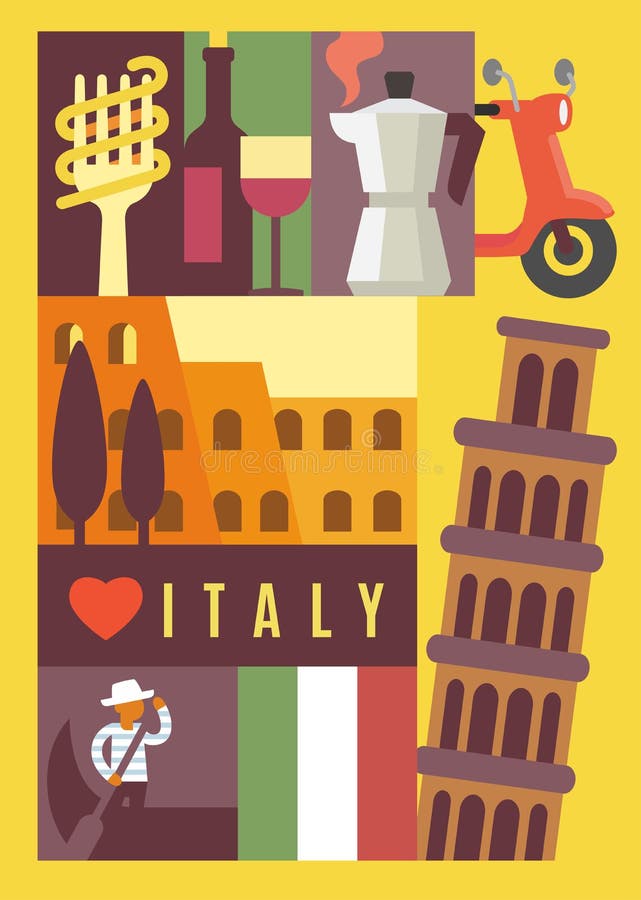 Vector italy icons set stock vector. Illustration of place - 35922993