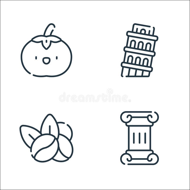 Italy Line Icons. Linear Set Stock Vector - Illustration of tourism ...