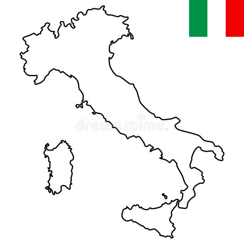 Italy line map stock vector. Illustration of italian - 223684222