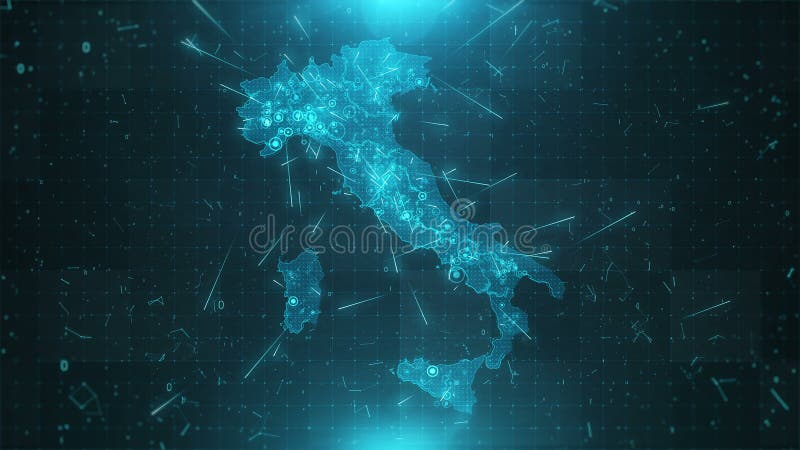 Italy Map Background Cities Connections 4K Stock Footage - Video of ...