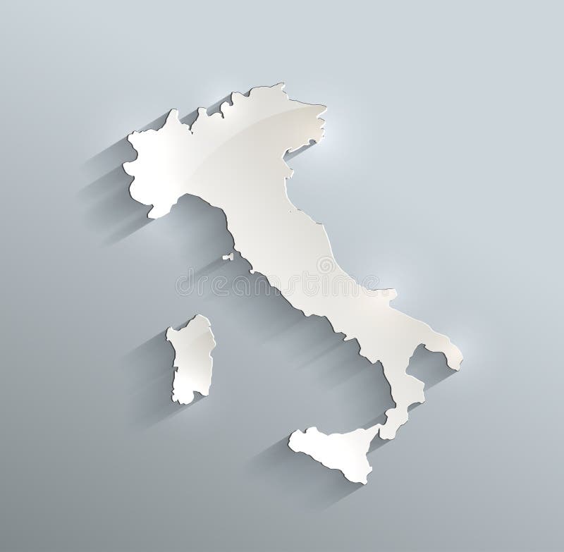 Italy Map Blue White Card Paper 3D Stock Vector - Illustration of paper ...