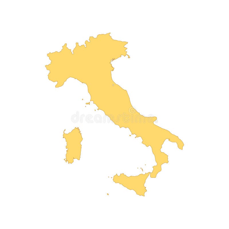 Italy Map Color Line Element. Border of the Country Stock Vector ...