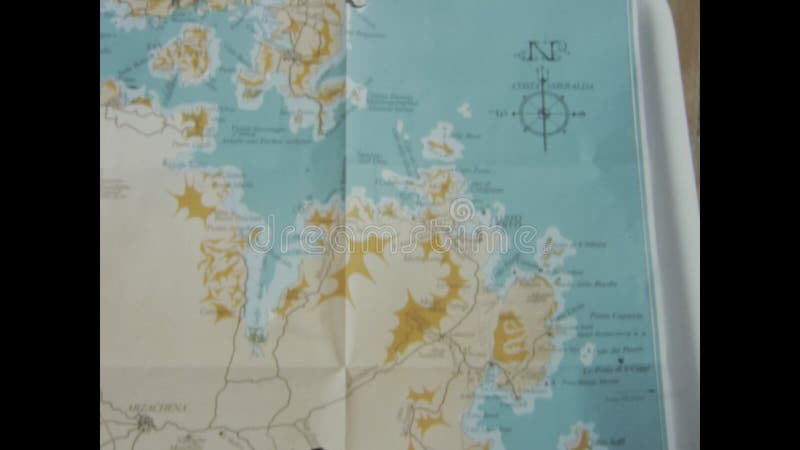 Italy 1969, Map with Compass on Top: a Practical Navigation Tool Stock ...