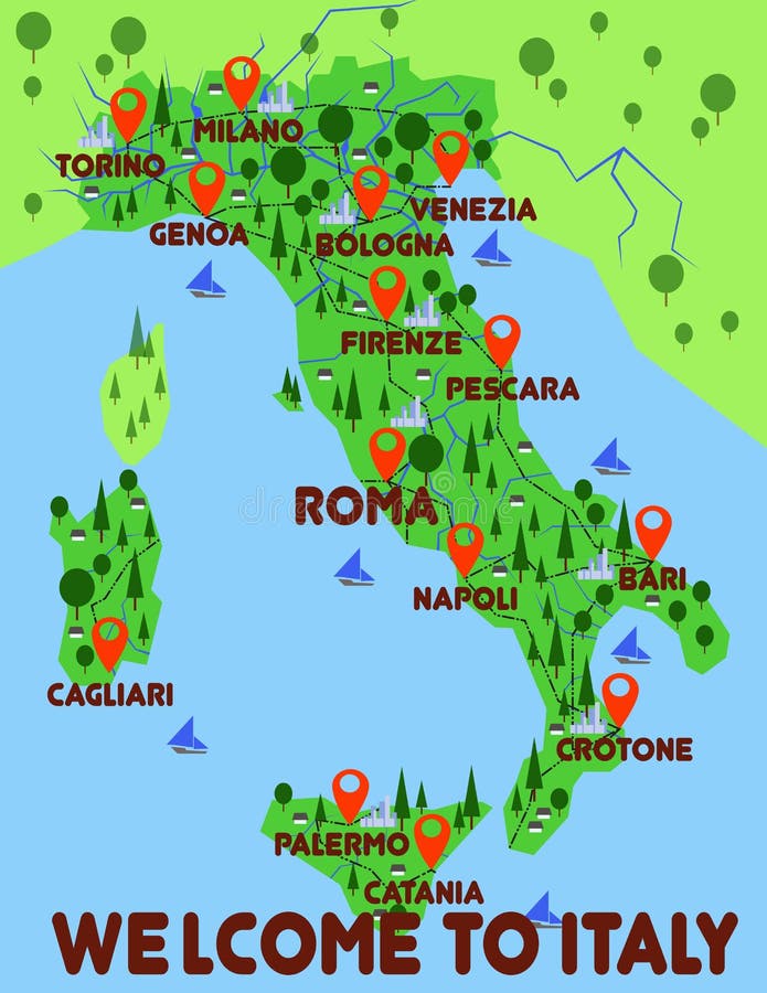 Italy Map Country Infographics Stock Illustration - Illustration of ...