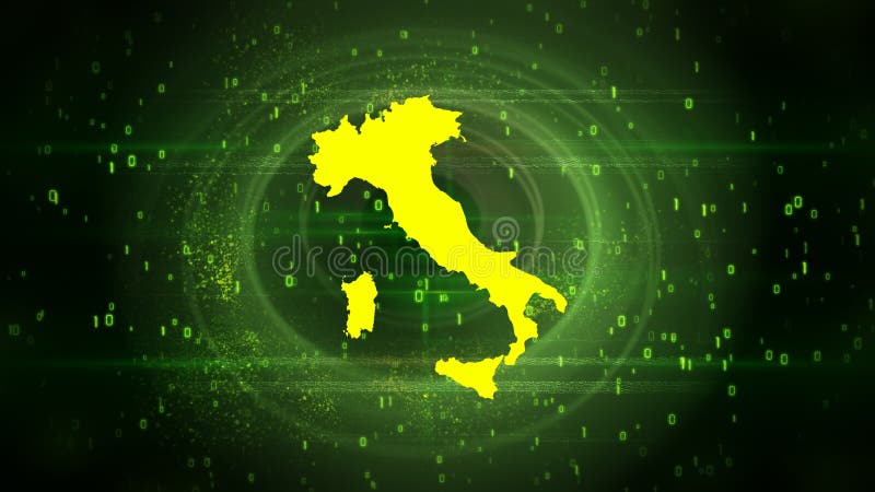 Italy Map on Digital Background Stock Illustration - Illustration of ...