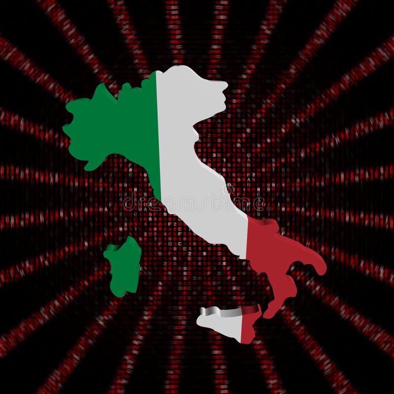 Italy Map Flag on Red Hex Code Burst Illustration Stock Illustration ...