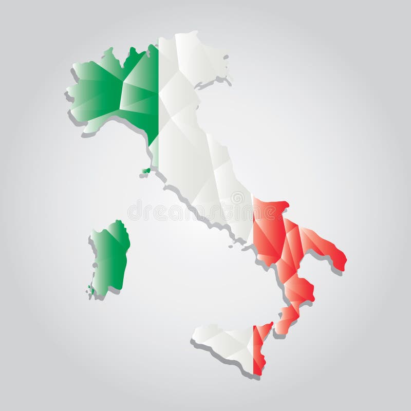 Italy Map with Flag. Vector Illustration Decorative Design Stock Vector ...