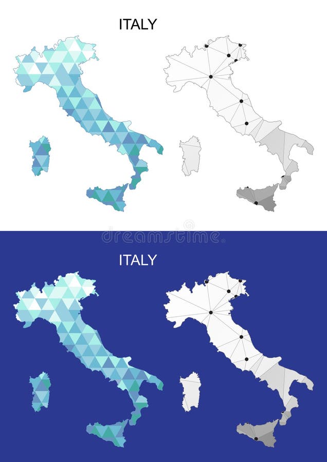 Italy Map in Geometric Polygonal Style. Abstract Gems Triangle. Stock ...