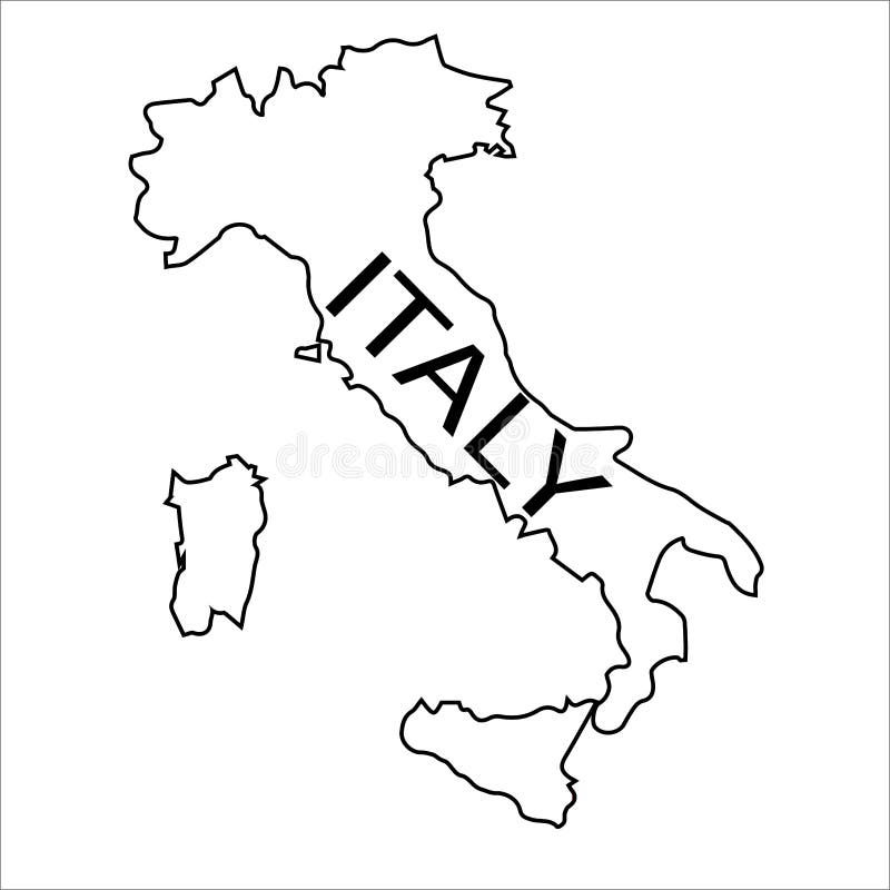 Italy Map Icon on a White Background Stock Illustration - Illustration ...