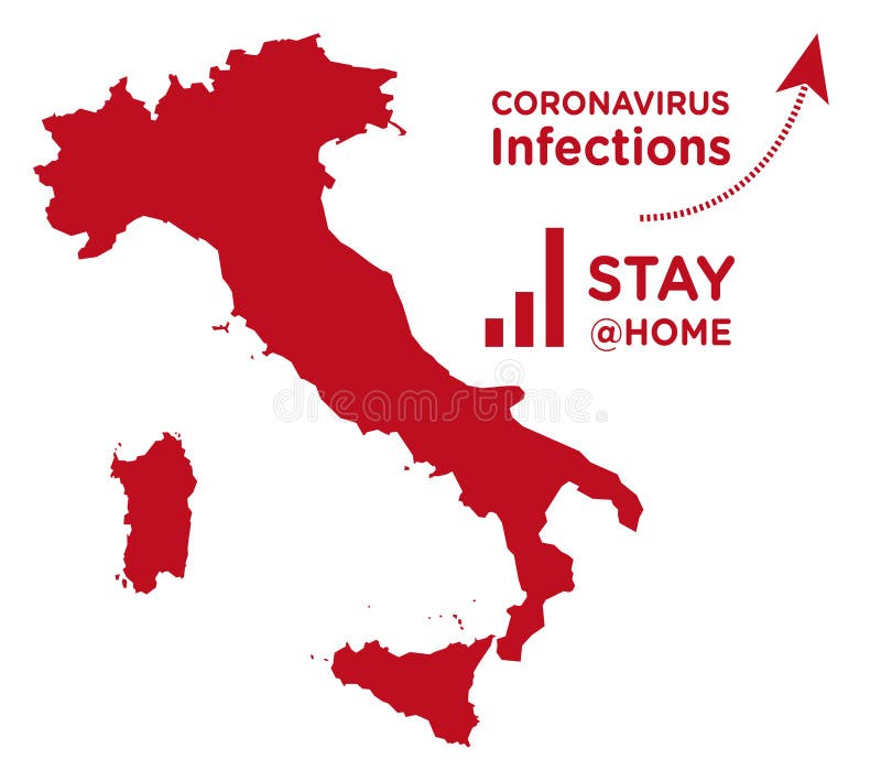 Italy Map with Increasing Coronavirus Infection Curve Stock Vector ...