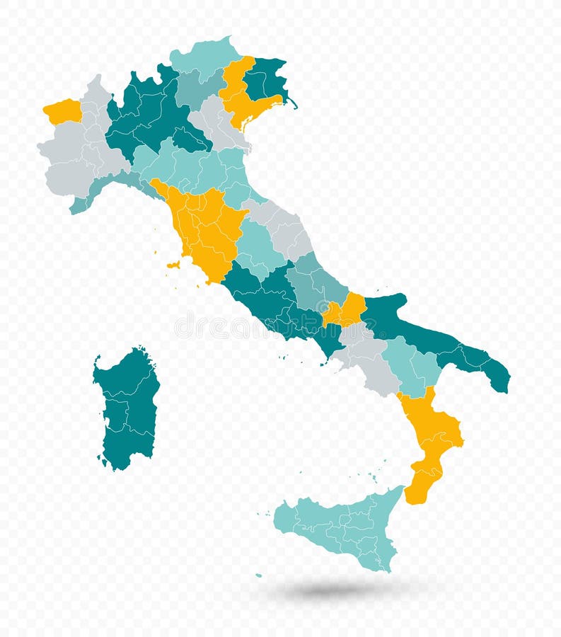 Italy Map Isolated on Transparent Background Stock Vector ...