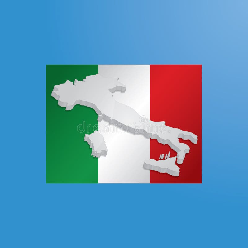 Italy Map Label. Vector Illustration Decorative Design Stock Vector ...