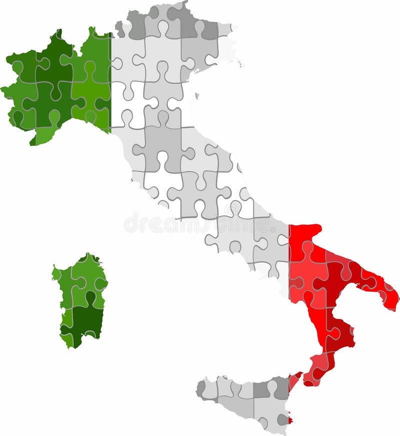 Italy Map Made of Puzzle Background Stock Vector - Illustration of ...