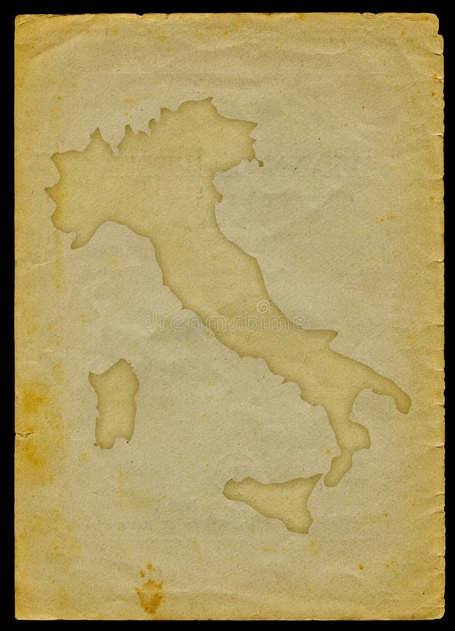 Italy map on old paper stock illustration. Illustration of tourist ...