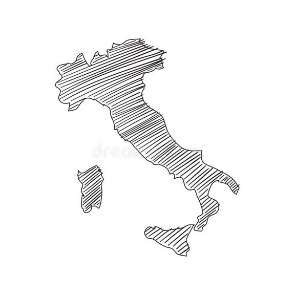 Italy map sketch stock vector. Illustration of realistic - 89567555