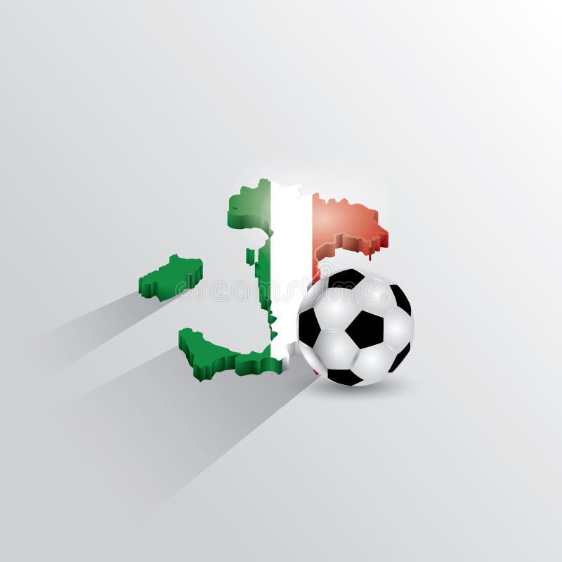 Italy Map with Soccer Ball. Vector Illustration Decorative Design Stock ...