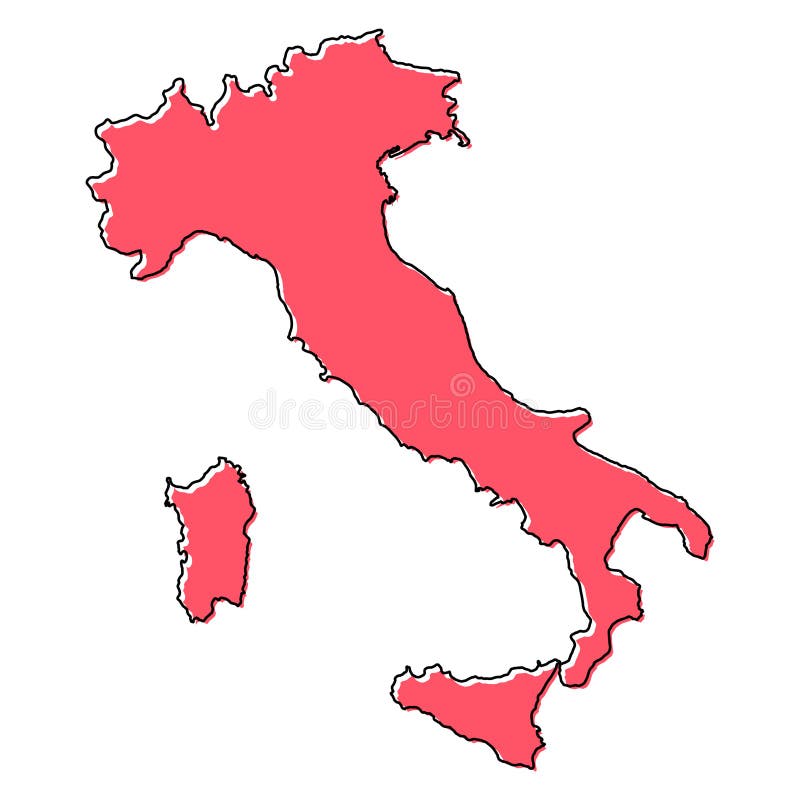 Italy Map Symbol Shape, Travel Web Flat Concept Icon Web Vector ...