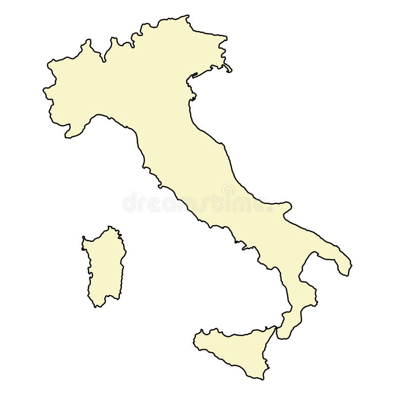 Italy Map Symbol Shape, Travel Web Flat Concept Icon Web Vector ...