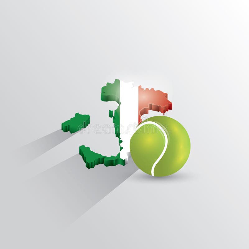 Italy Map with Tennis Ball. Vector Illustration Decorative Design Stock ...