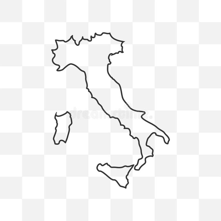 Italy Map on Transparent Background. Vector Illustration Stock ...