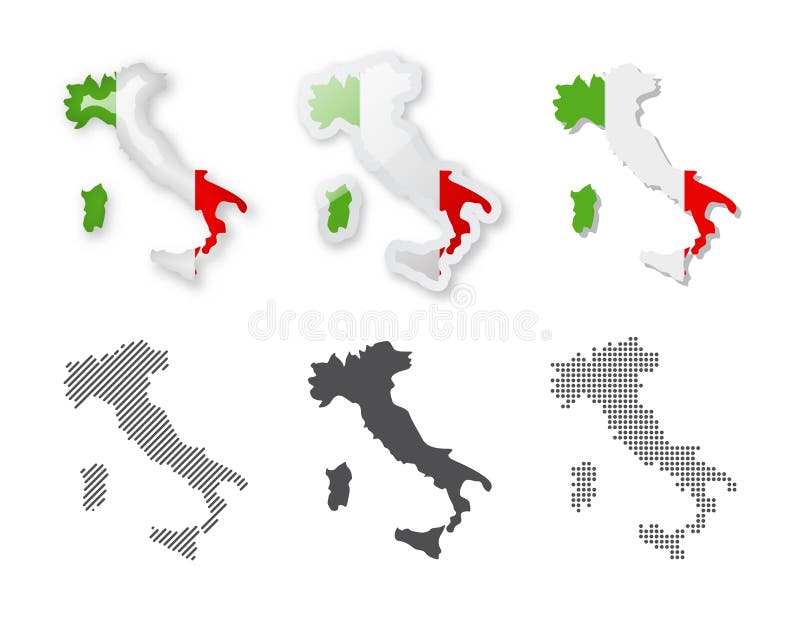 Italy - Maps Collection. Six Maps of Different Designs Stock ...