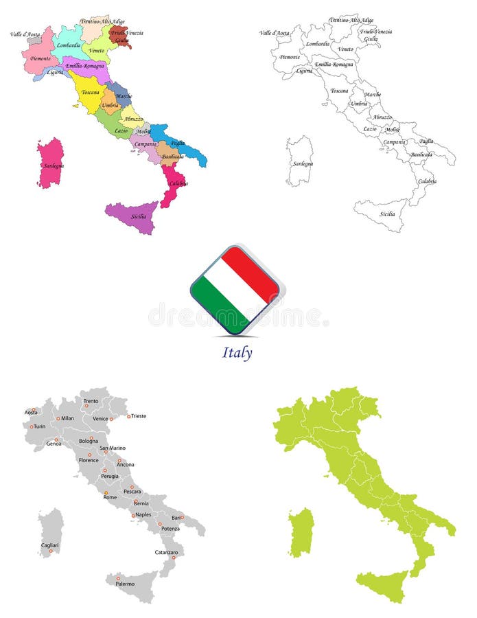 Italy maps stock vector. Illustration of italian, icons - 31059139