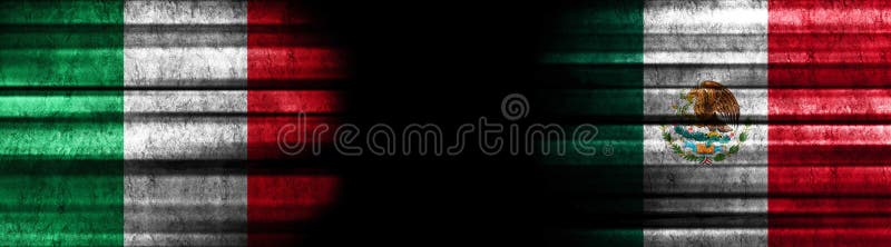 Italy and Mexico Flags on Black Stock Illustration - Illustration of ...