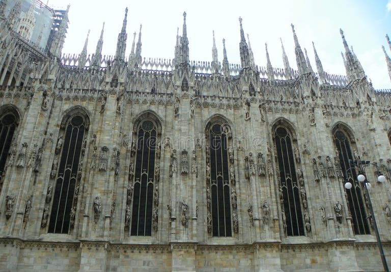 Italy, Milan, Milan Cathedral, Element of the Facade, Five Windows and ...