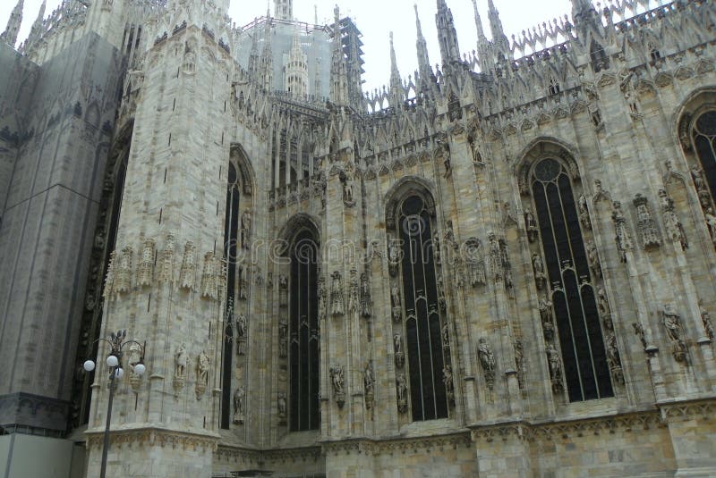 Italy, Milan, Milan Cathedral, Element of the Facade, Windows and ...