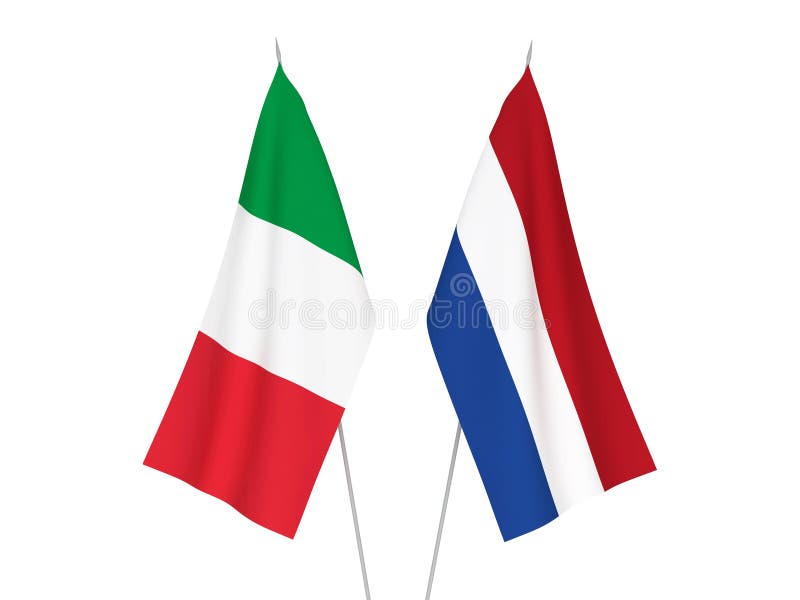 Two Waving Flags Of Italy And Netherlands Stock Illustration ...