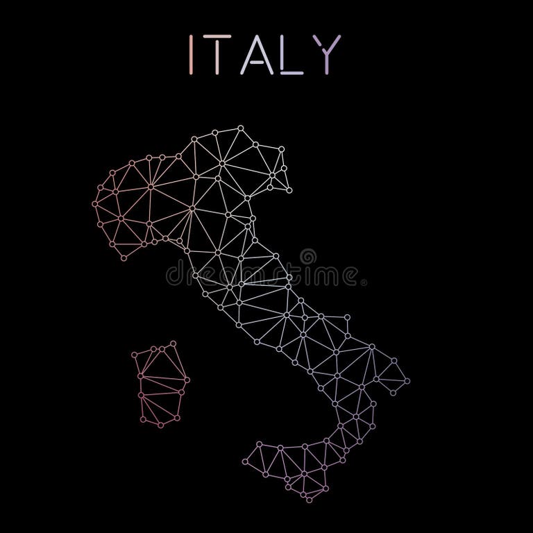 Italy network map. stock vector. Illustration of futuristic - 93136799