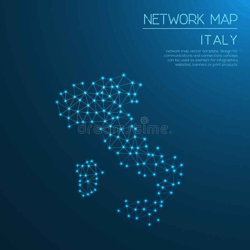Italy network map. stock vector. Illustration of italy - 87103140