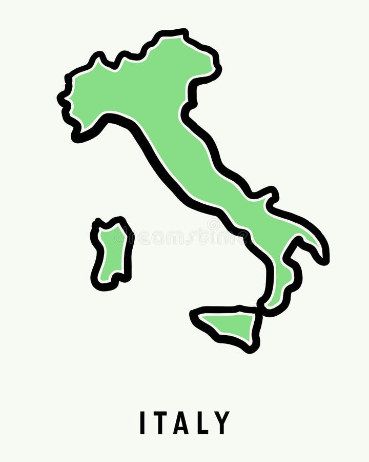 Italy outline map stock vector. Illustration of drawing - 100123910