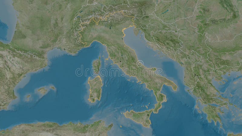 Italy - Overview. Satellite Stock Illustration - Illustration of ...