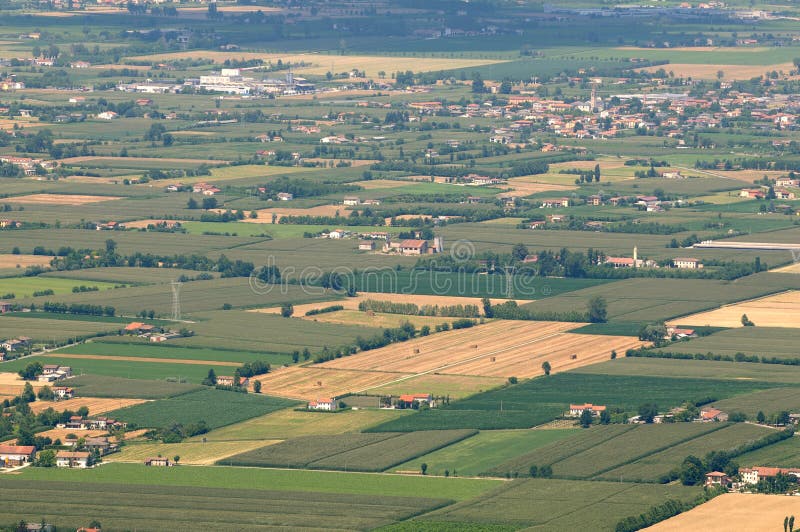 Italy: Padana Valley stock image. Image of aerial, land - 6492515