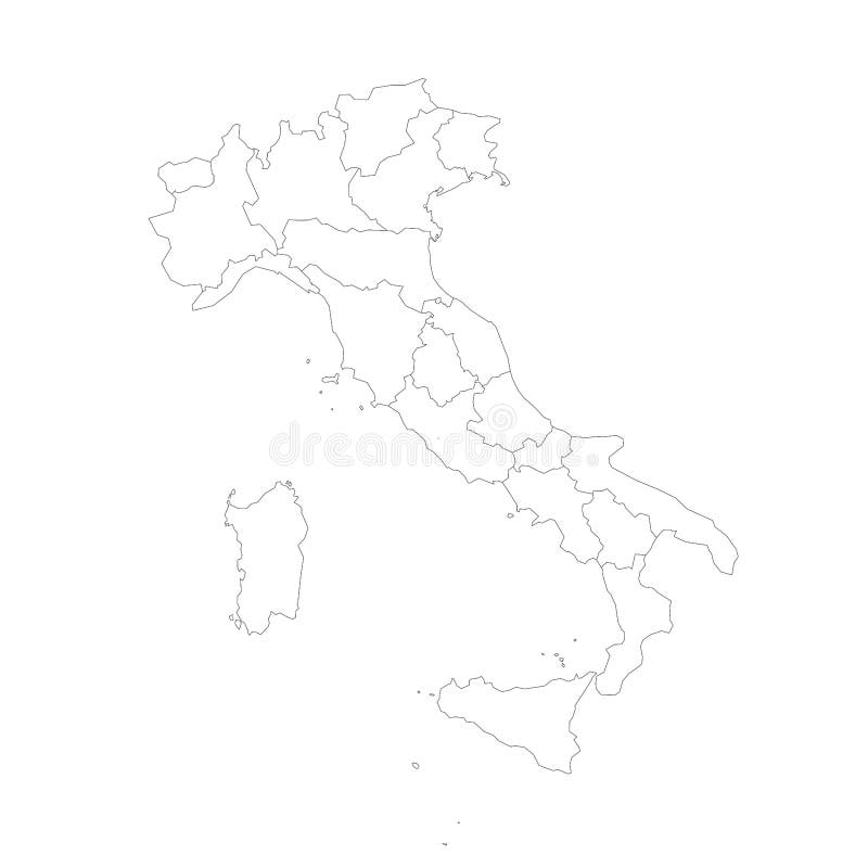Italy Political Map of Administrative Divisions Stock Illustration ...